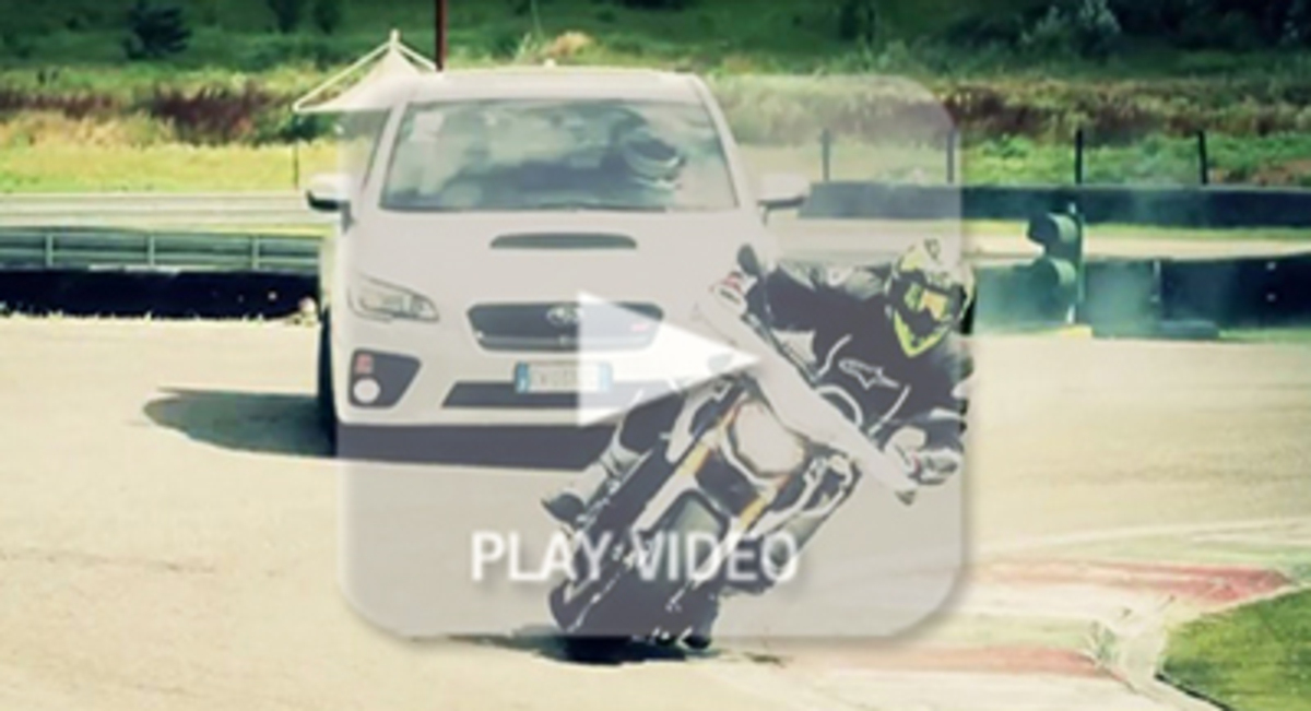 Subaru WRX STi feat Yamaha MT-09 Street Rally: la sfida in pista ...